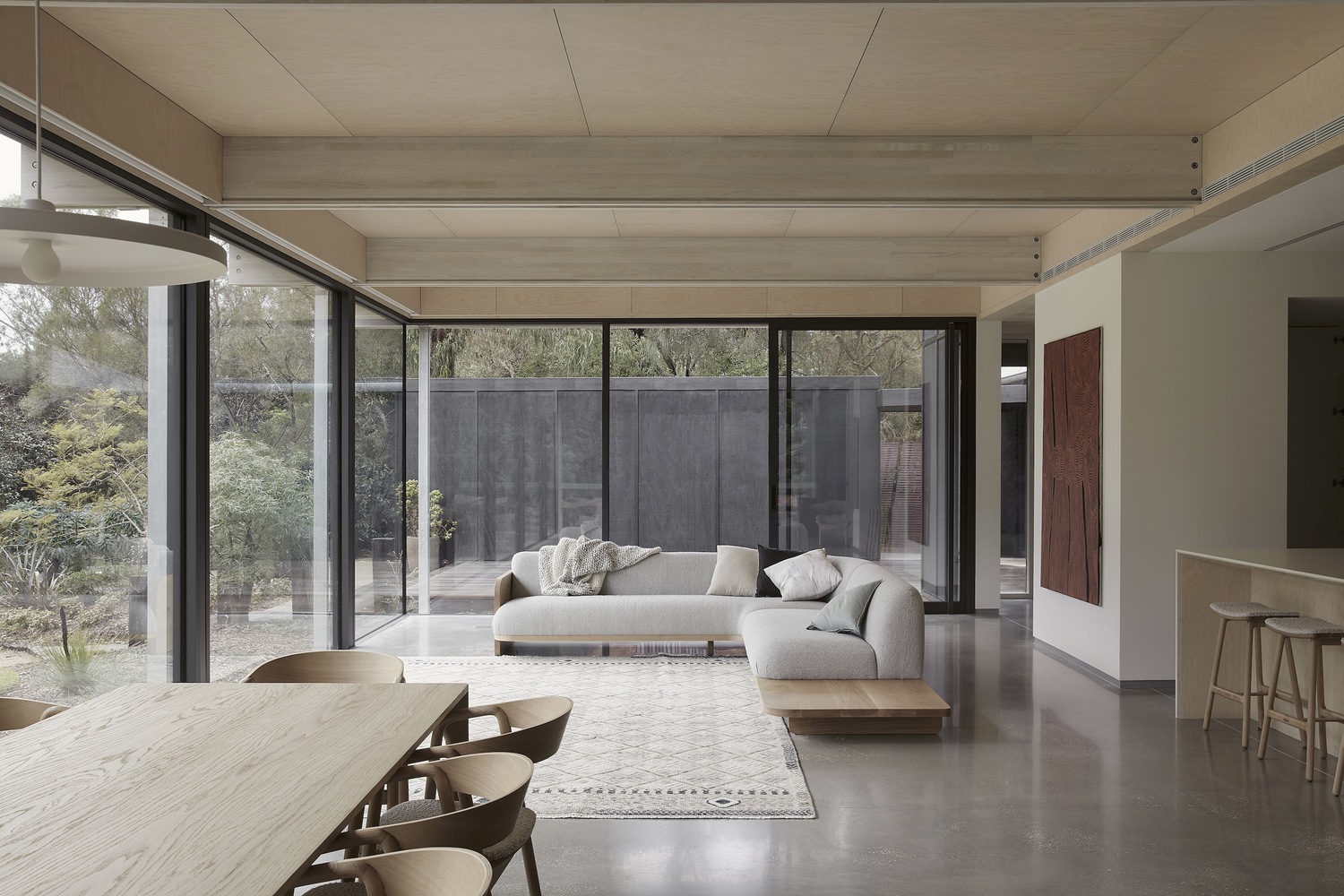 warm and subtle australian home interiors in wood and beam | the design ...