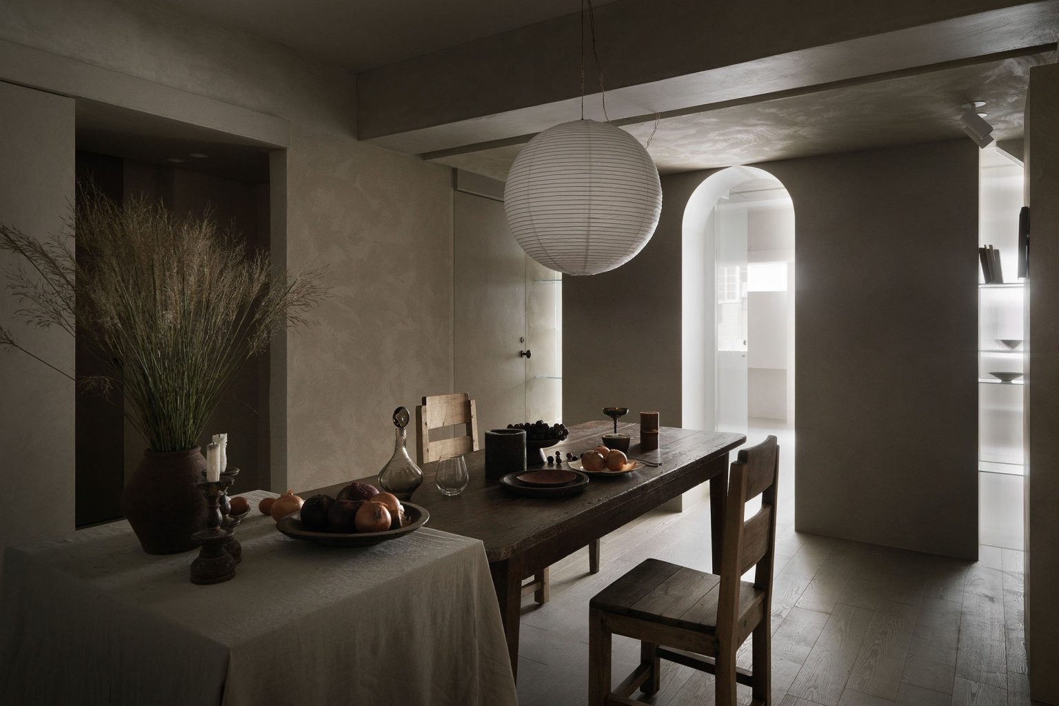taipei home renovated with moody wabi-sabi and soft arches: project by ...