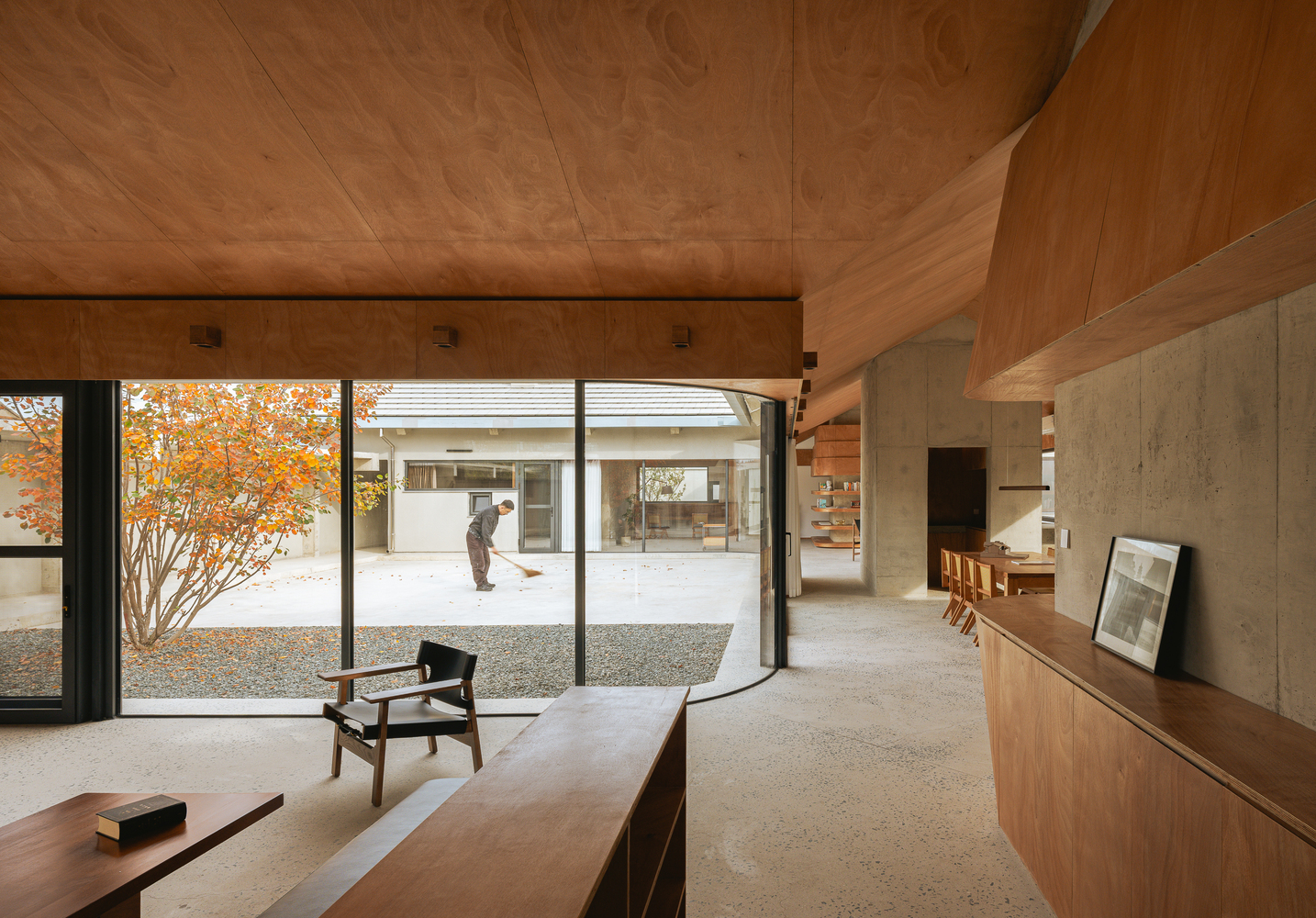 chaoffice completes cross-shaped multigenerational courtyard home in ...