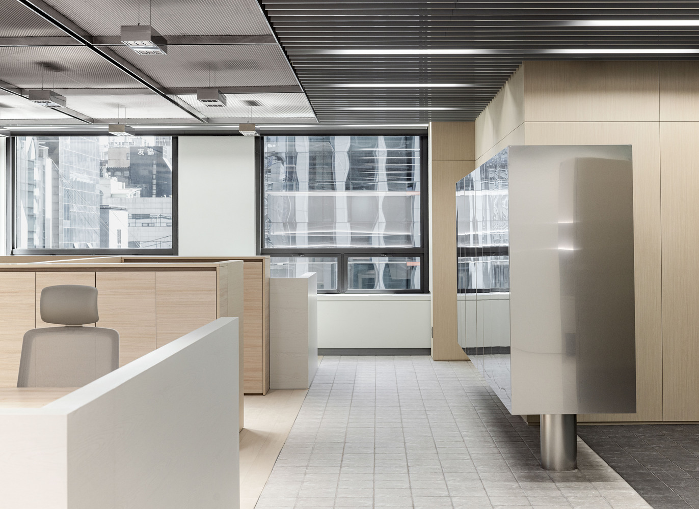 j office shapes minimalist industrial style with steely surfaces ...