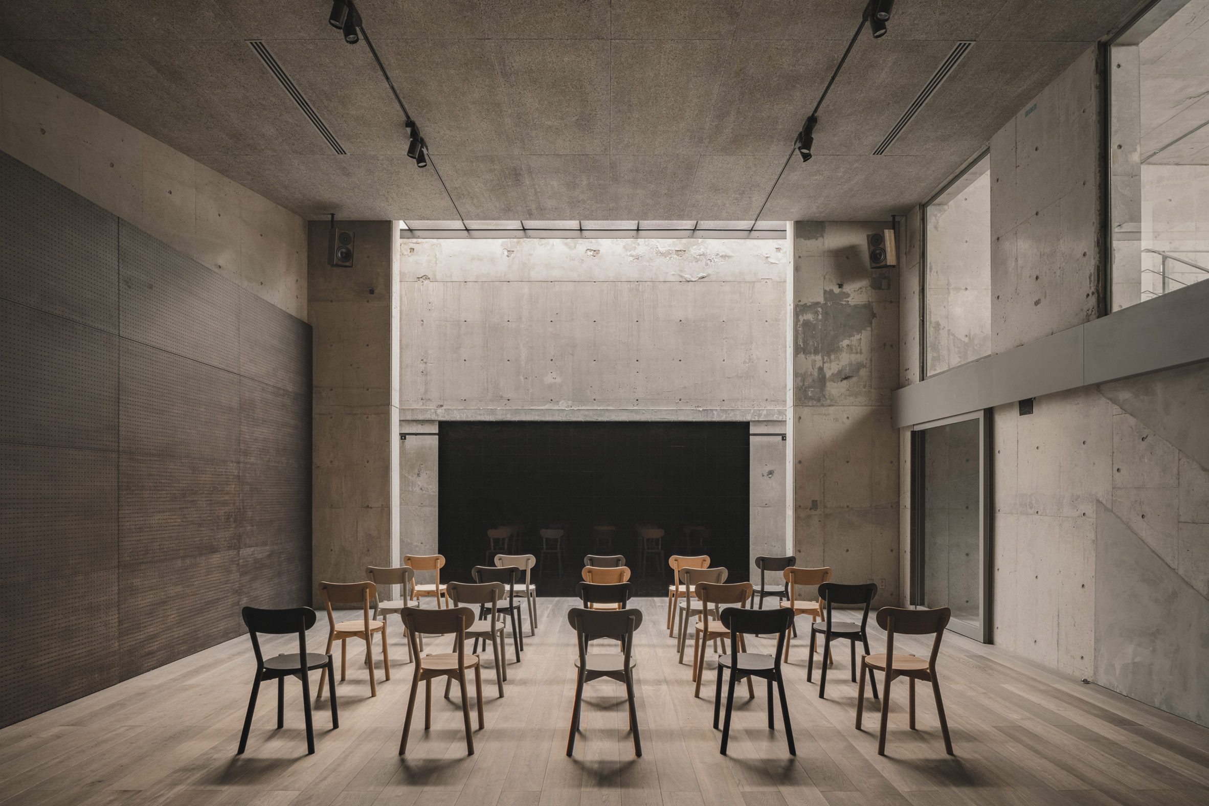 inside the boldly brutalist yet soft interior of karimoku research ...